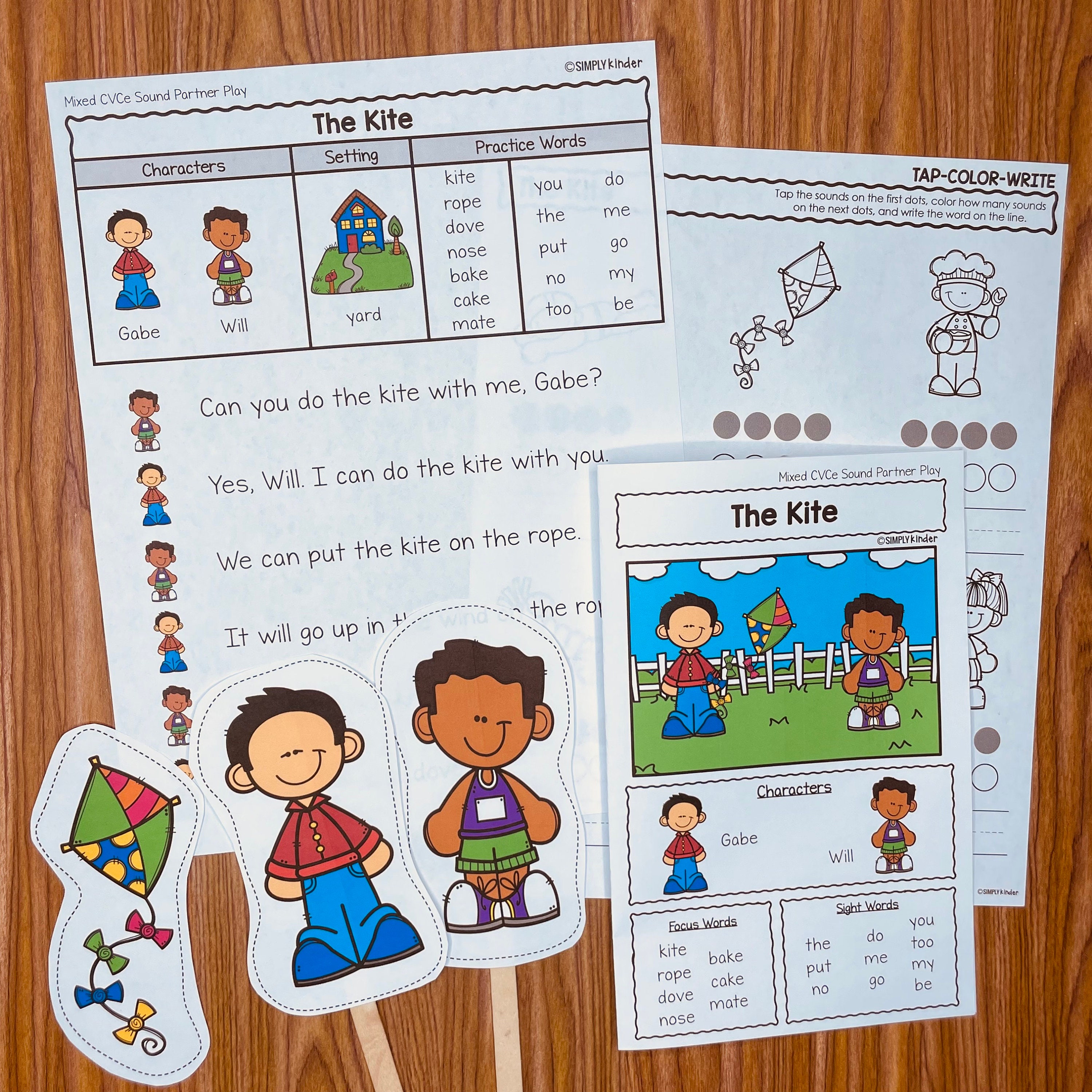 Decodable Partner Play, Reader's Theater, Cvce the Kite - Etsy
