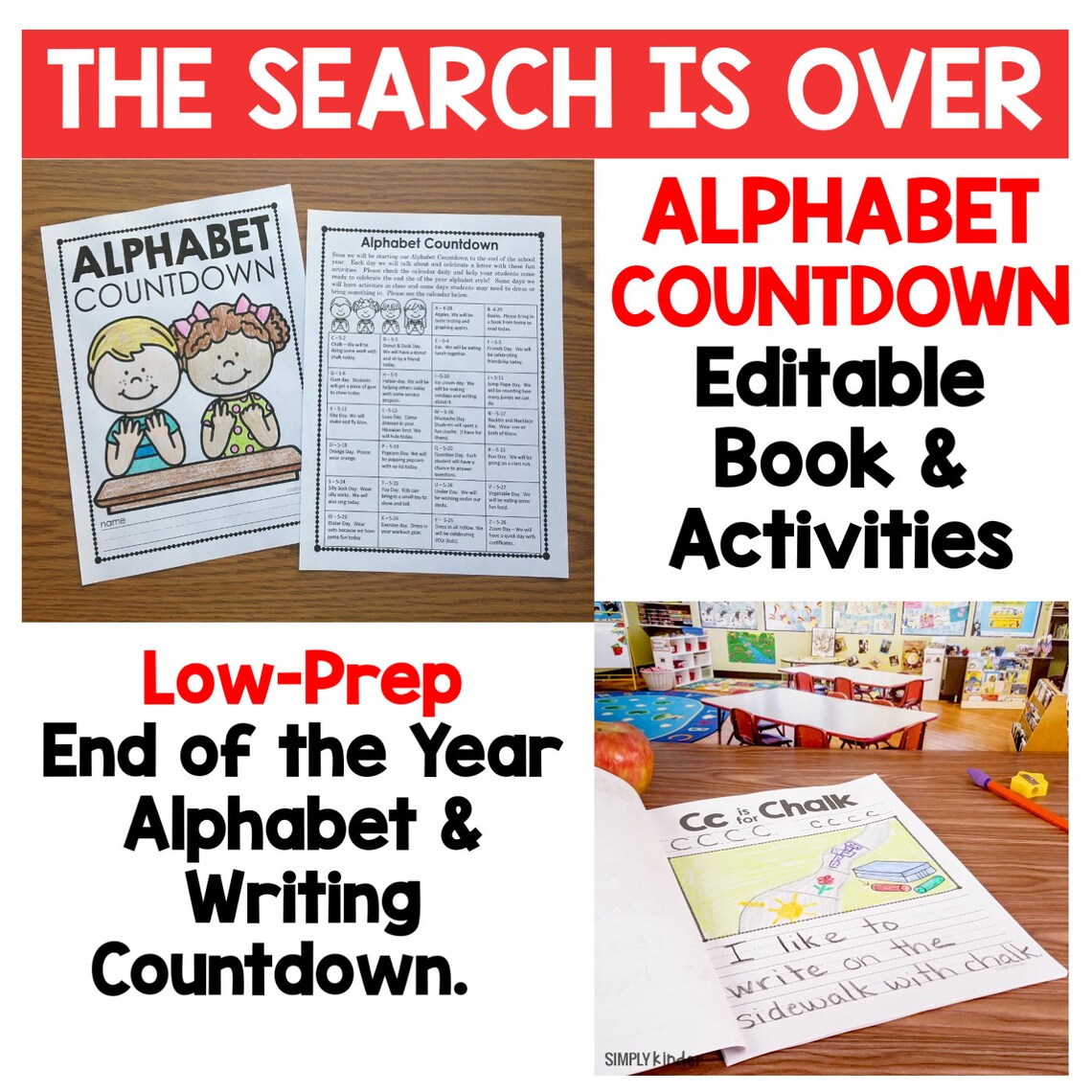 Editable Alphabet Countdown to Summer, Memory Book, End of the Year ...