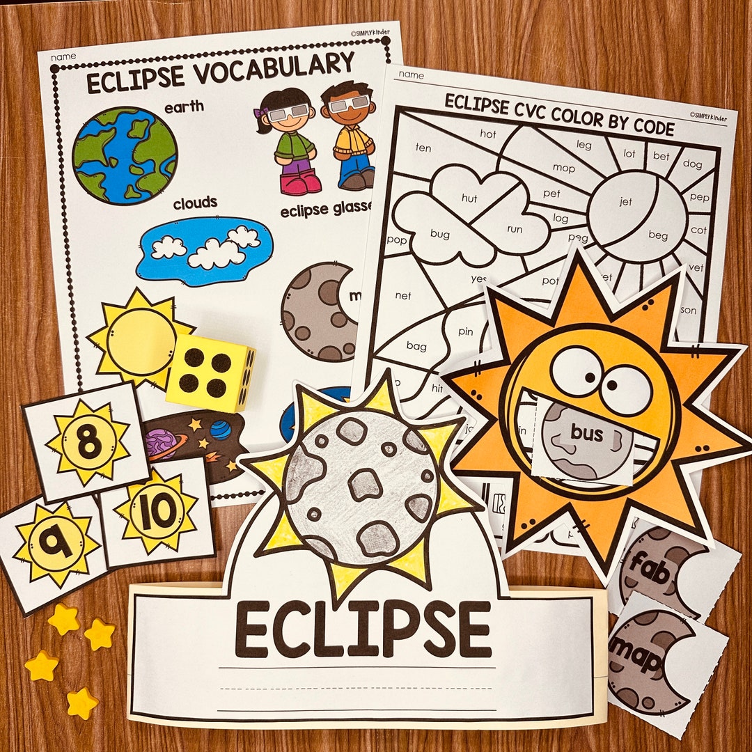Kindergarten Eclipse No Prep Activities - Etsy