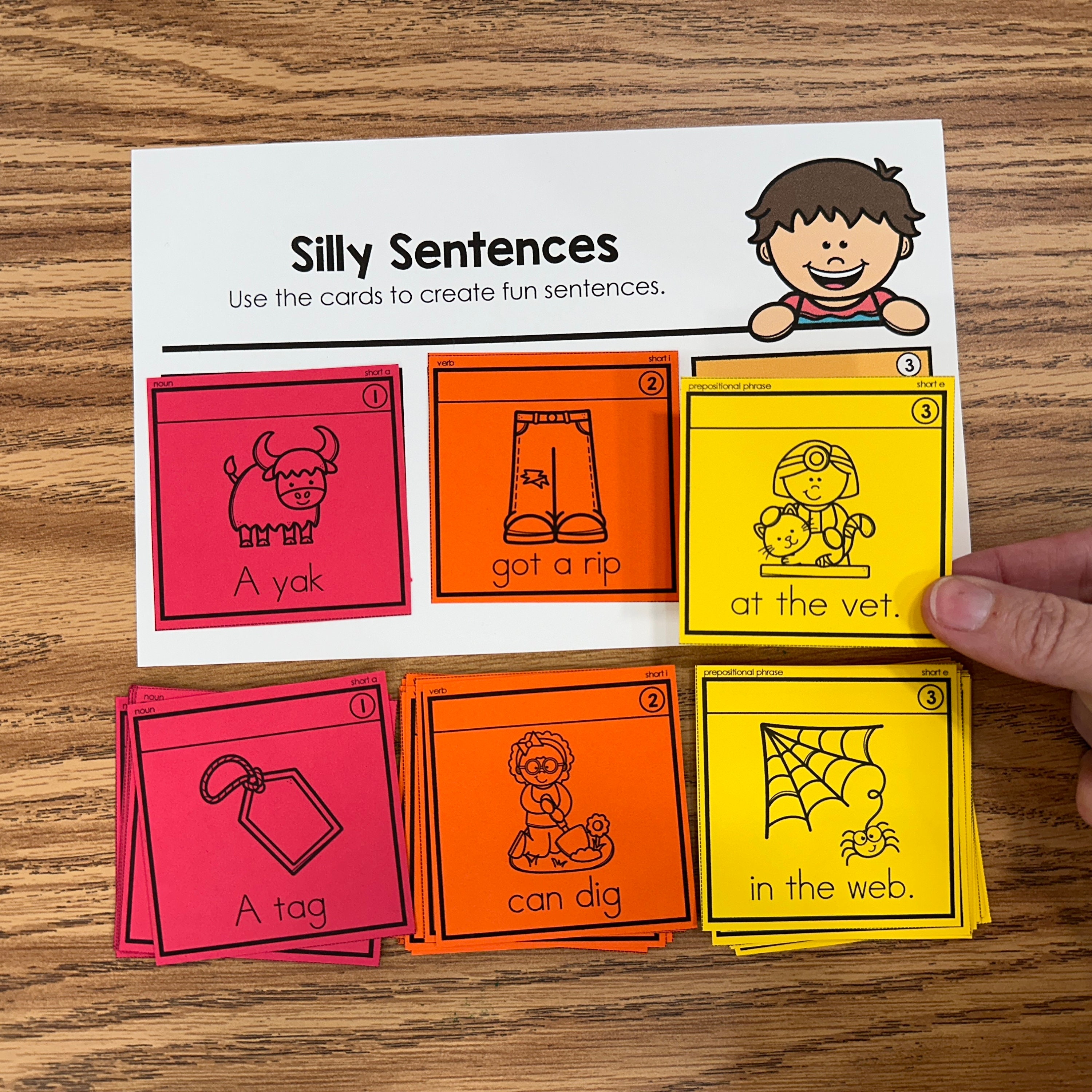 Silly Sentences CVC Decodable Writing Word Practice Center for ...
