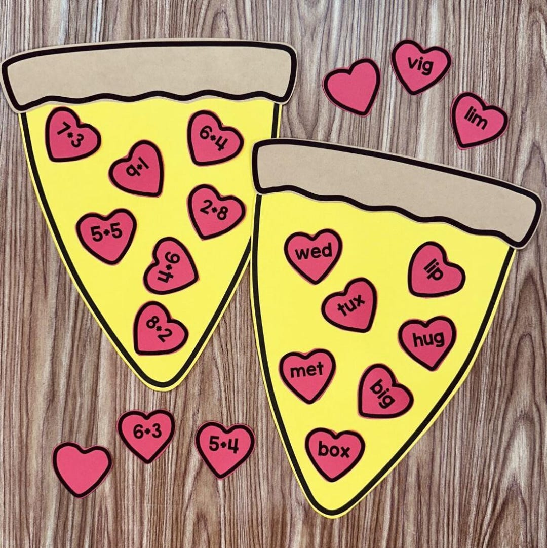 Heart Pizza Valentine Craft for Valentines Day Kindergarten - Etsy