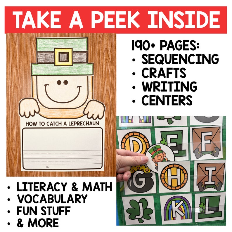 How to Catch A Leprechaun Book Companion Printables - Etsy