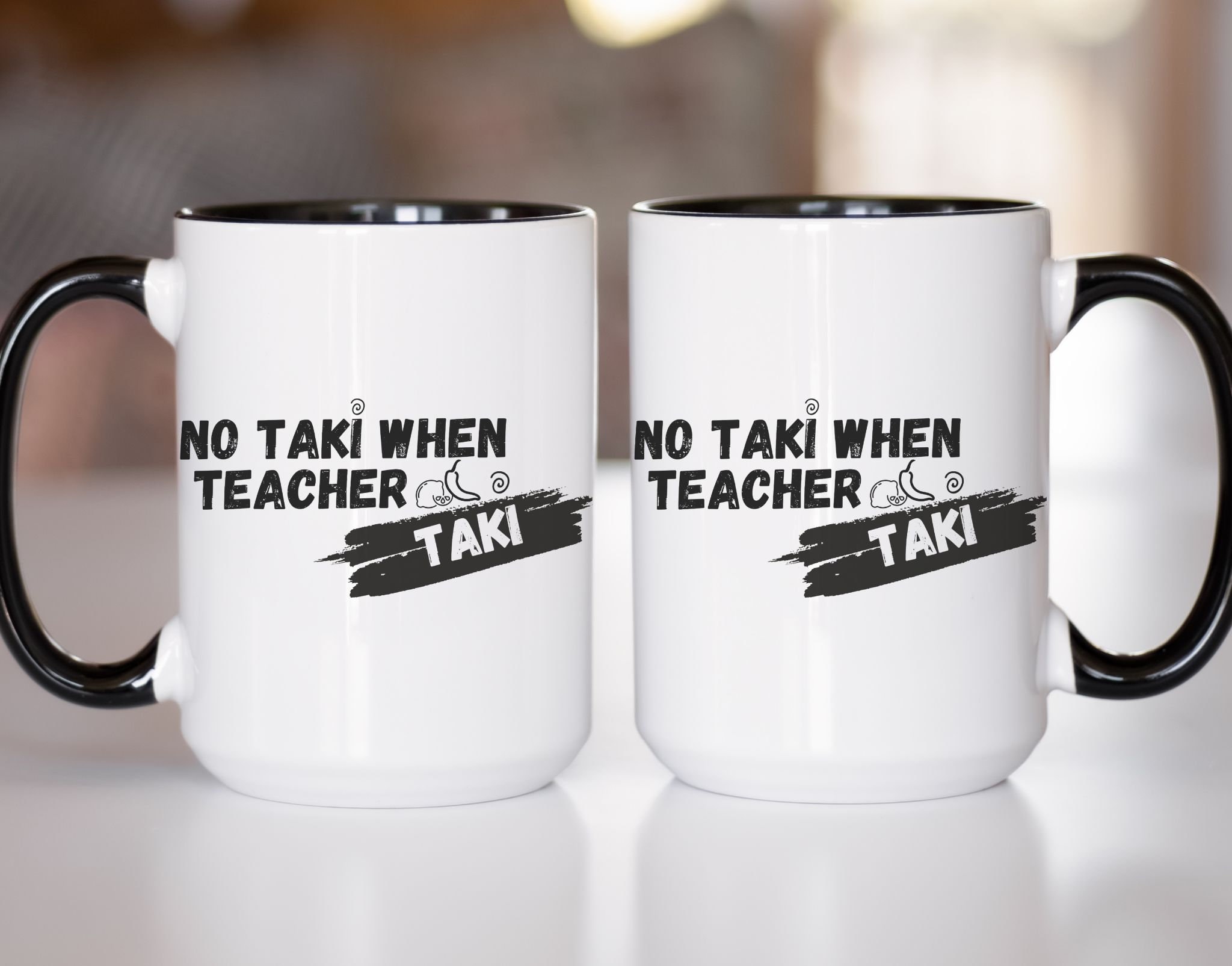 No Taki When Teacher Taki, Teacher Gift, Funny Teacher Mug, Cute ...