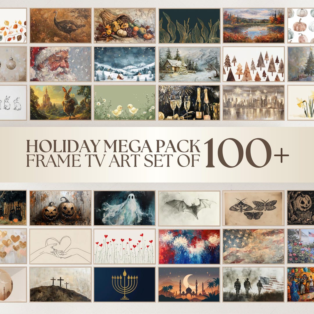 Seasonal Frame TV Art Bundle: 100+ Holiday Designs (digital Download ...