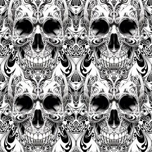 500+ Skull Seamless Patterns, Seamless Digital Papers, Seamless ...