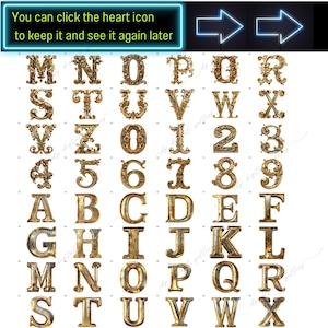 180 Golden Alphabet Bundle, Gold Letters, Gold PNG, Gold Alphabet Font ...