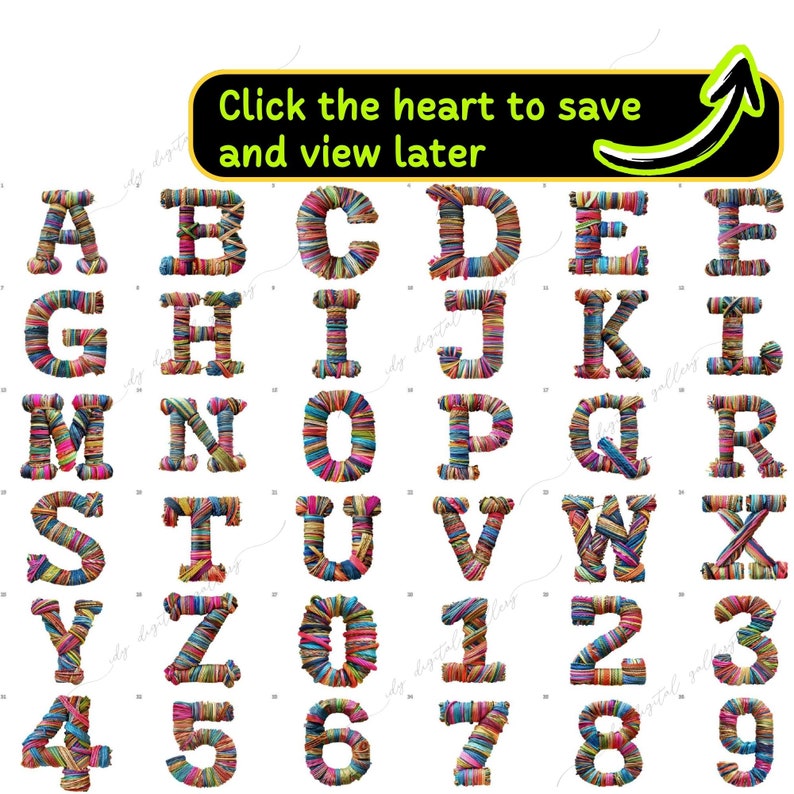 216 Weaving Alphabet & Numbers Bundle, Weaving Textures, Colorful ...
