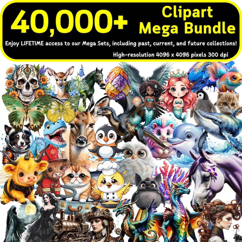 40,000+ PNG Clipart: Mega Bundle - All Past and Future Sets, Lifetime ...