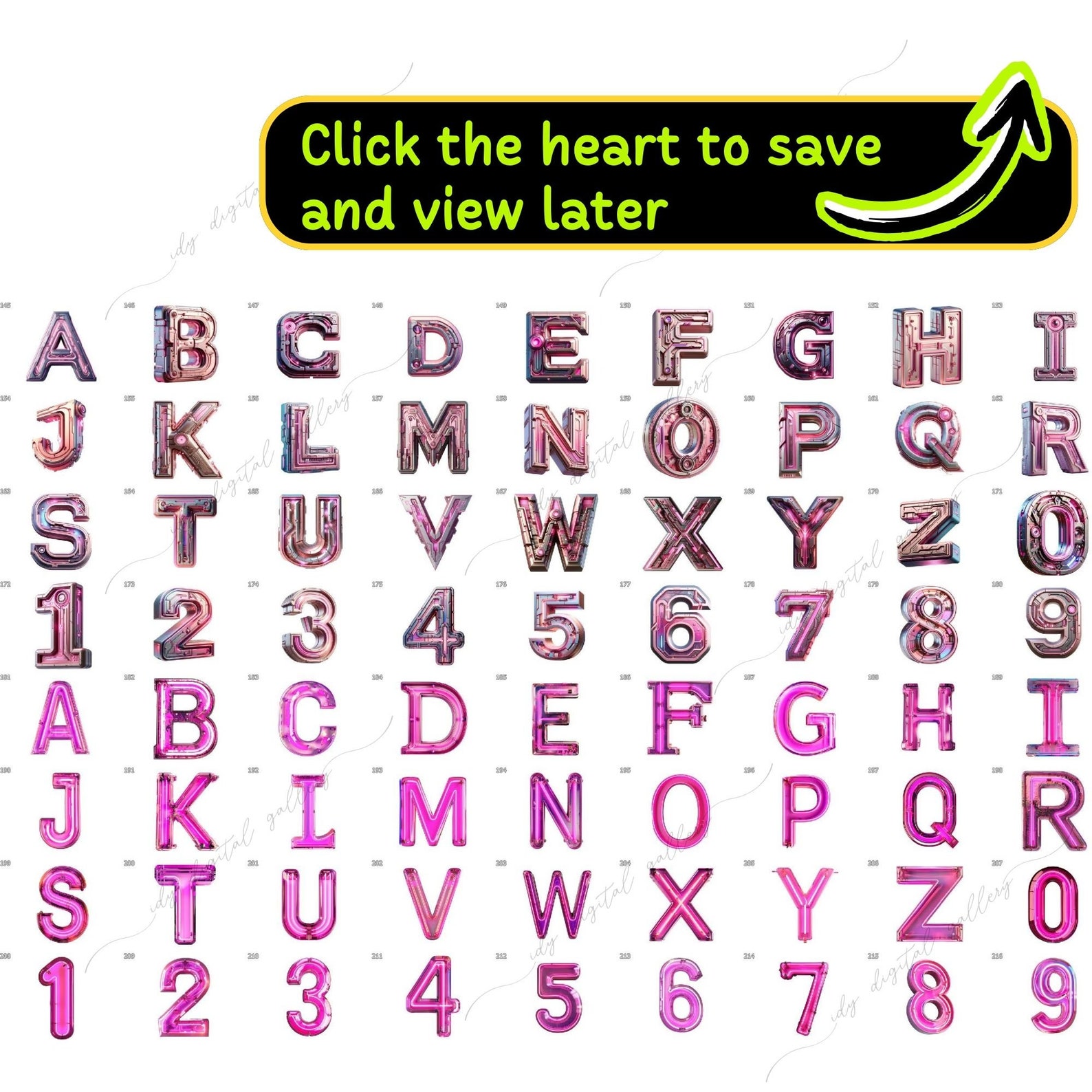 360 Pink Alphabet Bundle, Cute Letters, Pastel Alphabet, Cute Clipart ...