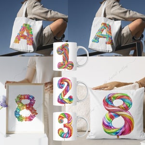 252 Candy Alphabet Bundle, Candy Letters, Candy Clipart, Colorful ...
