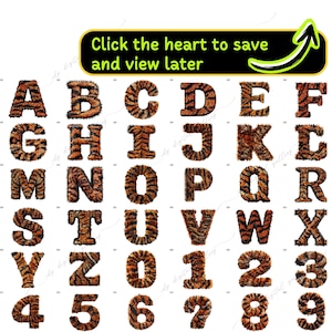 432 Animal Print Alphabet & Numbers Bundle, Animal Print Letters ...