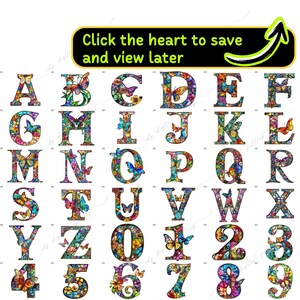 252 Butterfly & Floral Alphabet Bundle, Butterfly Alphabet, Flower ...