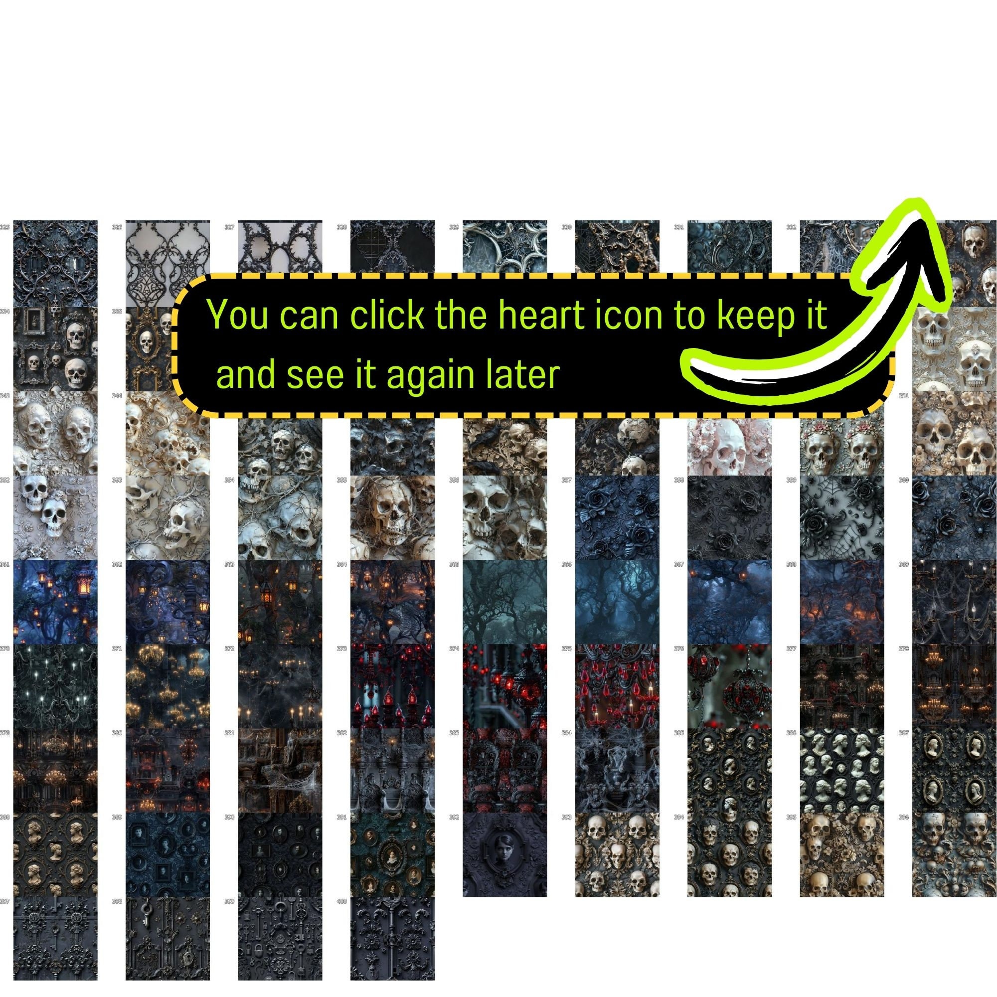 400 Gothic Seamless Patterns Bundle, Haunting Patterns, Skull Designs ...