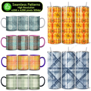 400+ Colorful Plaid Seamless Patterns Bundle, Plaid Digital Papers ...