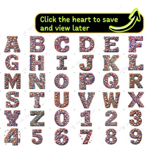 144 Colorful Heart Alphabet Bundle, Heart Letters, Heart Clipart, Cute ...