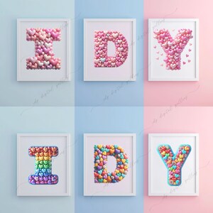 144 Colorful Heart Alphabet Bundle, Heart Letters, Heart Clipart, Cute ...