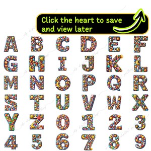 144 Kids Star Alphabet & Numbers Bundle, Cute Letters PNG, Cute Star ...