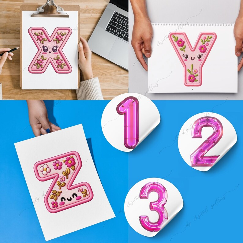 360 Pink Alphabet Bundle, Cute Letters, Pastel Alphabet, Cute Clipart ...