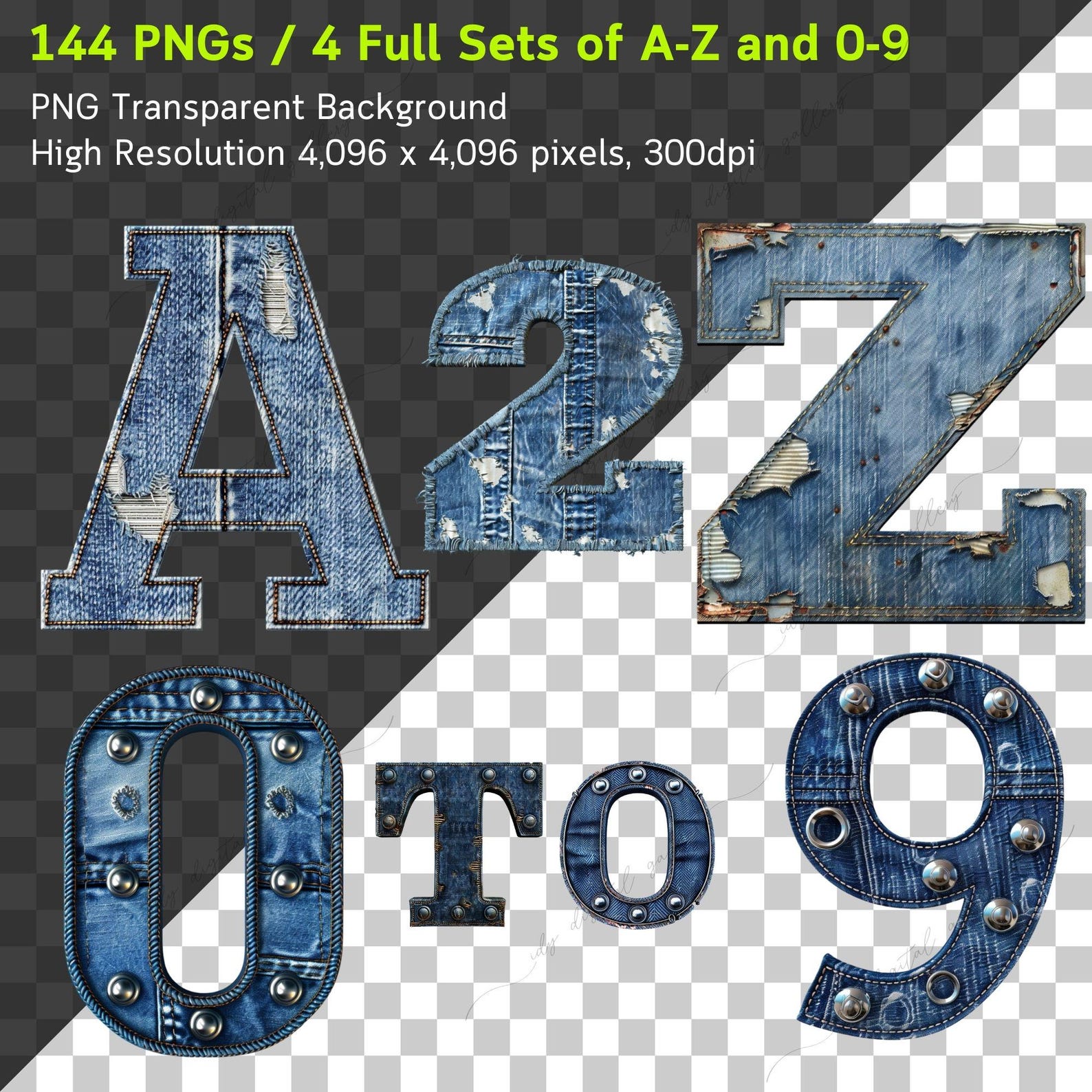 144 Denim Alphabet & Numbers Bundle, Denim Letters, Patchwork Letters ...