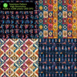 300+ Boho Seamless Digital Papers Bundle, Seamless Patterns, Boho ...
