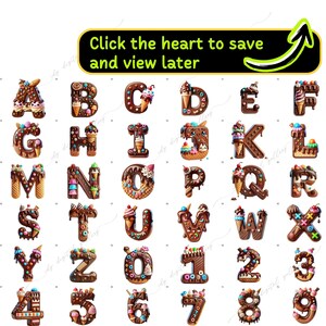 288 Ice Cream Alphabet & Numbers Bundle, Ice Cream Letters PNG ...