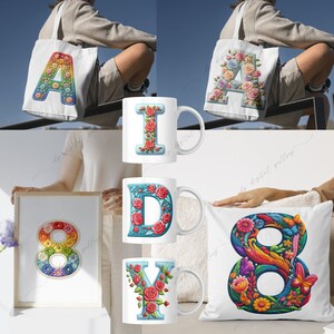 252 Embroidery Floral Alphabet Bundle, Embroidery Floral Letters ...