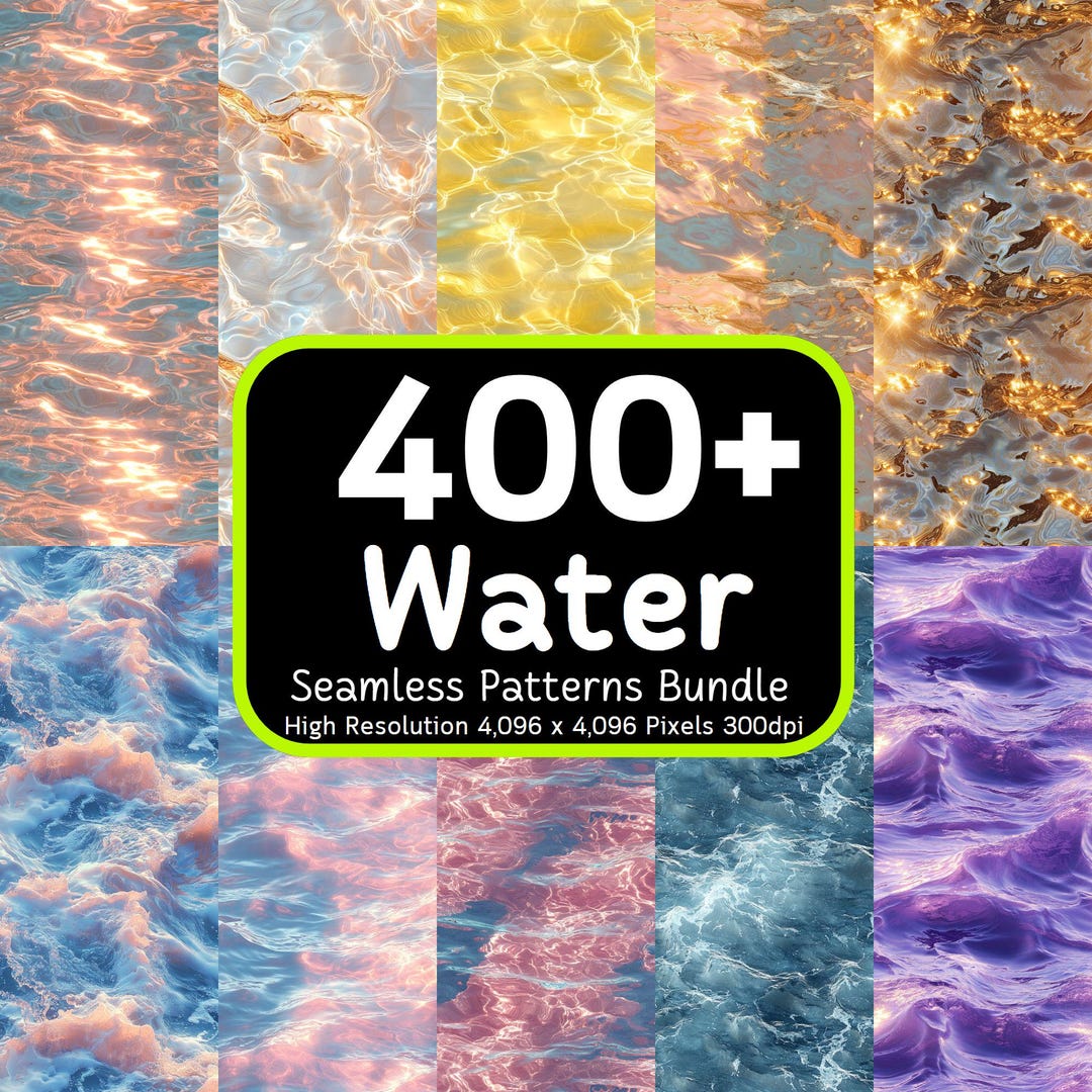 400+ Water Seamless Patterns Bundle, Water Ripple, Water Texture ...
