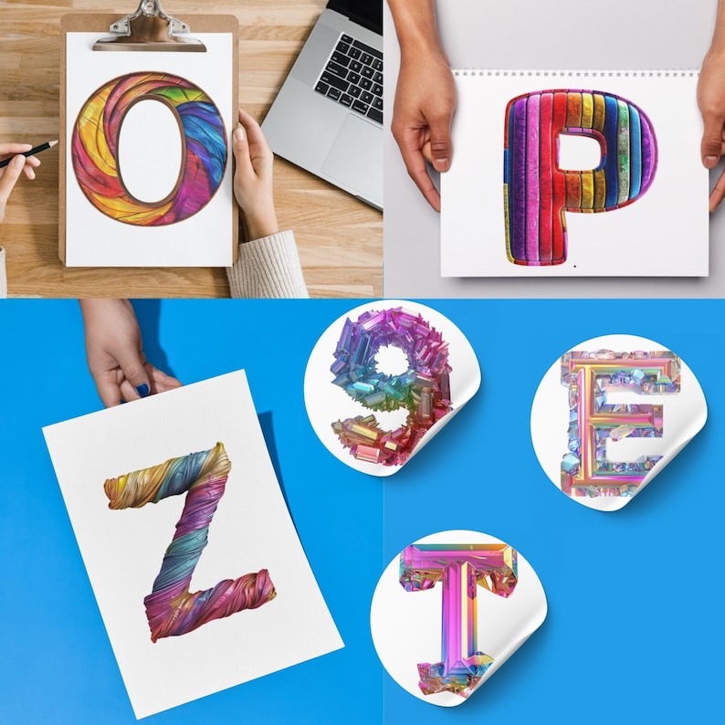 288 Rainbow Alphabet Bundle, Colorful Alphabet, Alphabet PNG, PNG ...