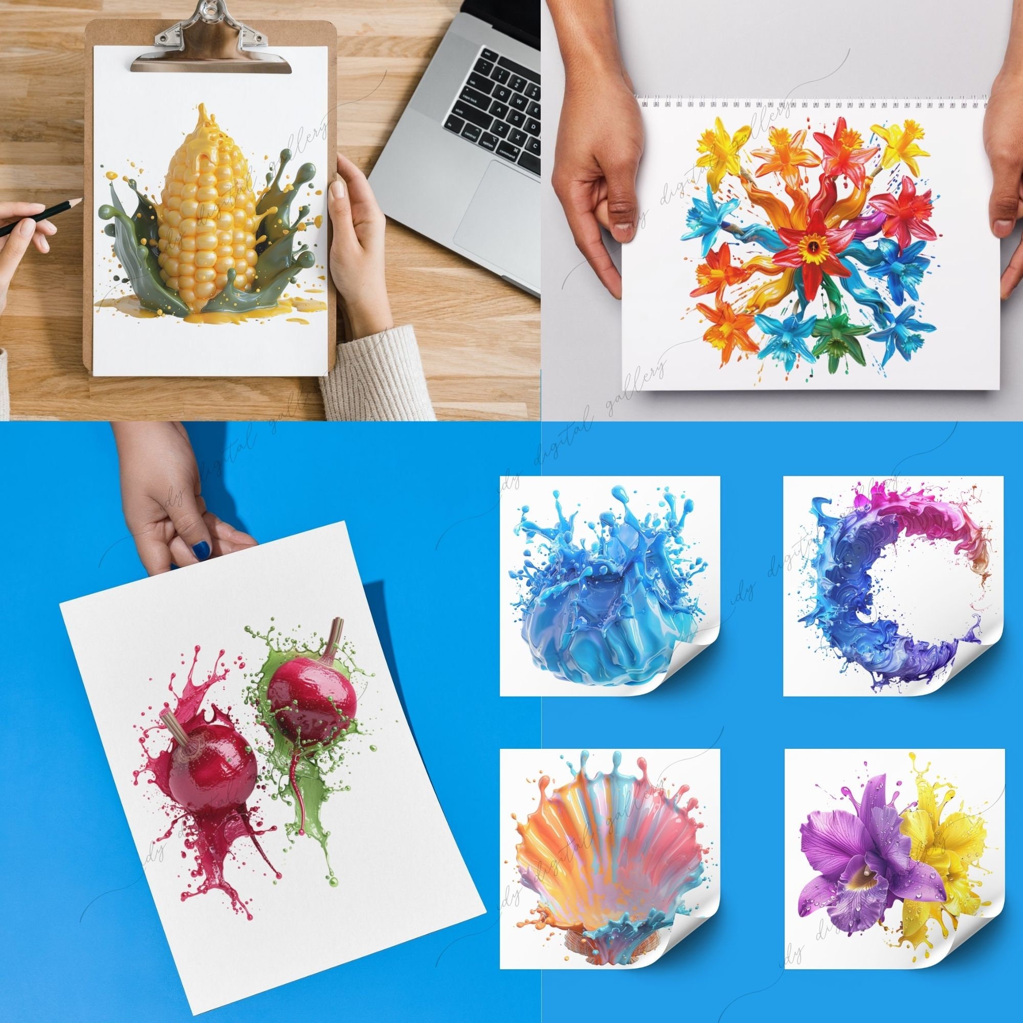 1,274 Colorful Splash Clipart Mega Bundle, Paint Splatter, Splash PNG ...