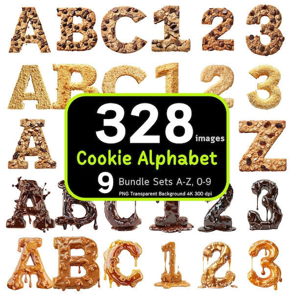 Cookie Numbers Clipart - Etsy