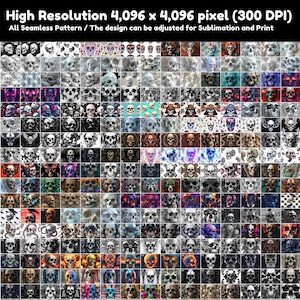 500+ Skull Seamless Patterns, Seamless Digital Papers, Seamless ...