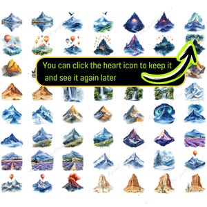 214 Mountain Watercolor Clipart Bundle, Mountain PNG Bundle, Landscape ...