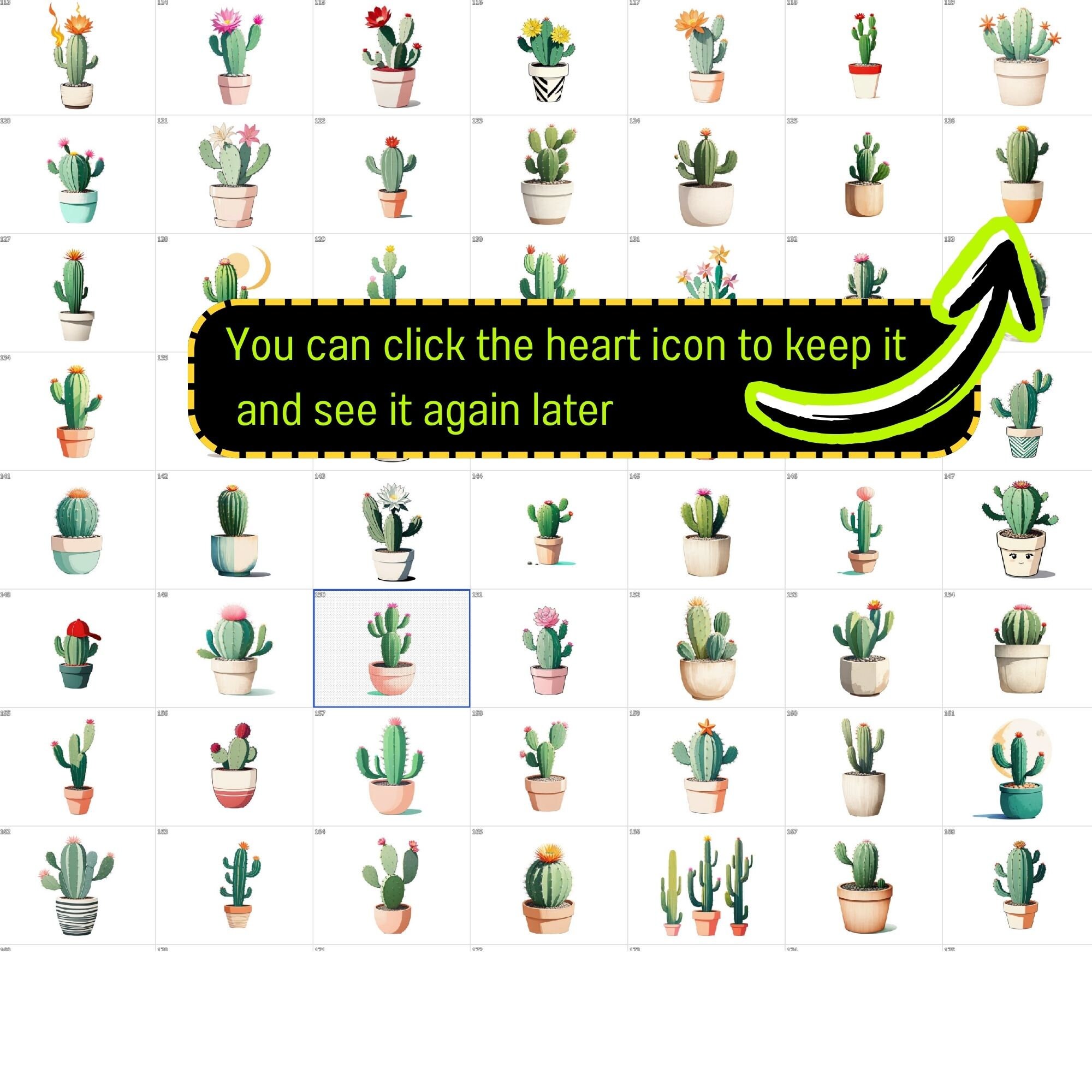 225 Cactus Clipart Bundle, Cactus PNG, Floral Clipart, Cacti Clipart ...