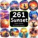261 Sunset Clipart Bundle, Sunset Png, Sunset Watercolor, Beach Clipart ...