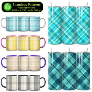 400+ Colorful Plaid Seamless Patterns Bundle, Plaid Digital Papers ...