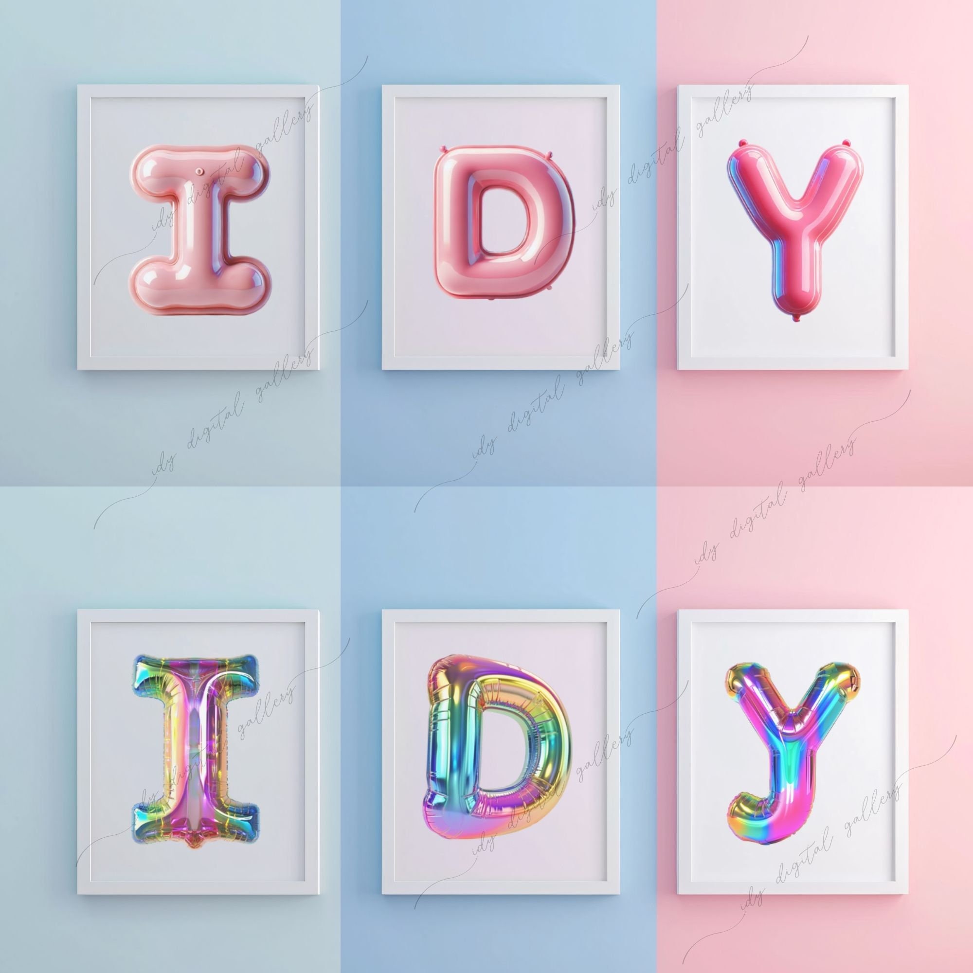 360 Colorful Inflated Alphabet Bundle, Inflated Letters, Colorful ...