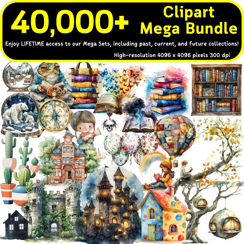 40,000+ PNG Clipart: Mega Bundle - All Past and Future Sets, Lifetime ...