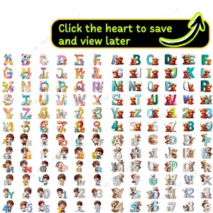 720 Cute Alphabet Mega Bundle, Cute Letters, Kids Alphabets, Colorful ...