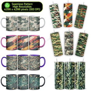 340 Camouflage Seamless Patterns Bundle, Camouflage Background, Camo ...