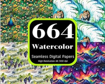 300 Boho Seamless Digital Papers Bundle, Seamless Patterns, Boho ...