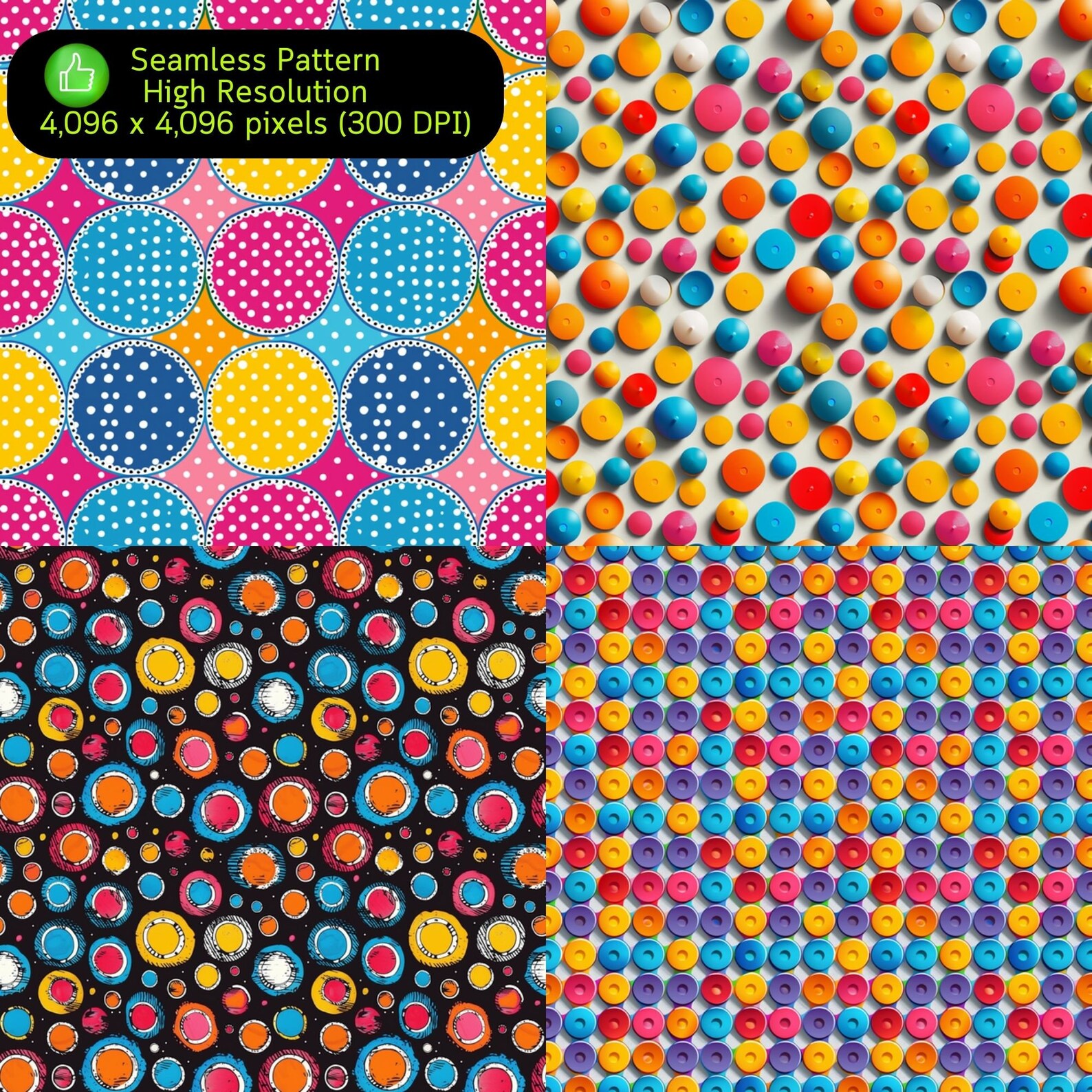 228 Polka Dot Seamless Digital Papers Bundle, Seamless Patterns ...