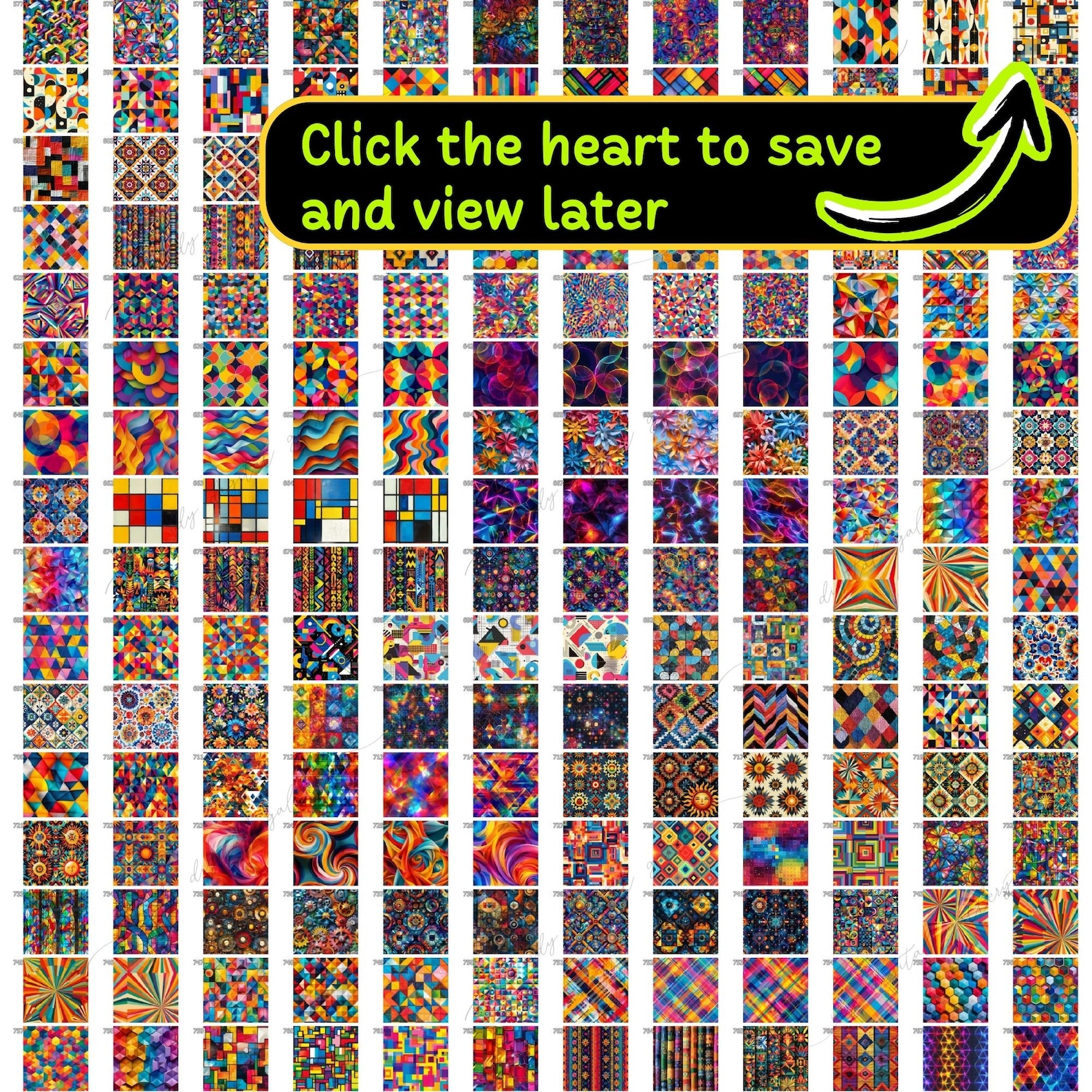 800 Geometric Seamless Patterns Bundle, Abstract Digital Paper, Colorful Seamless, Seamless ...