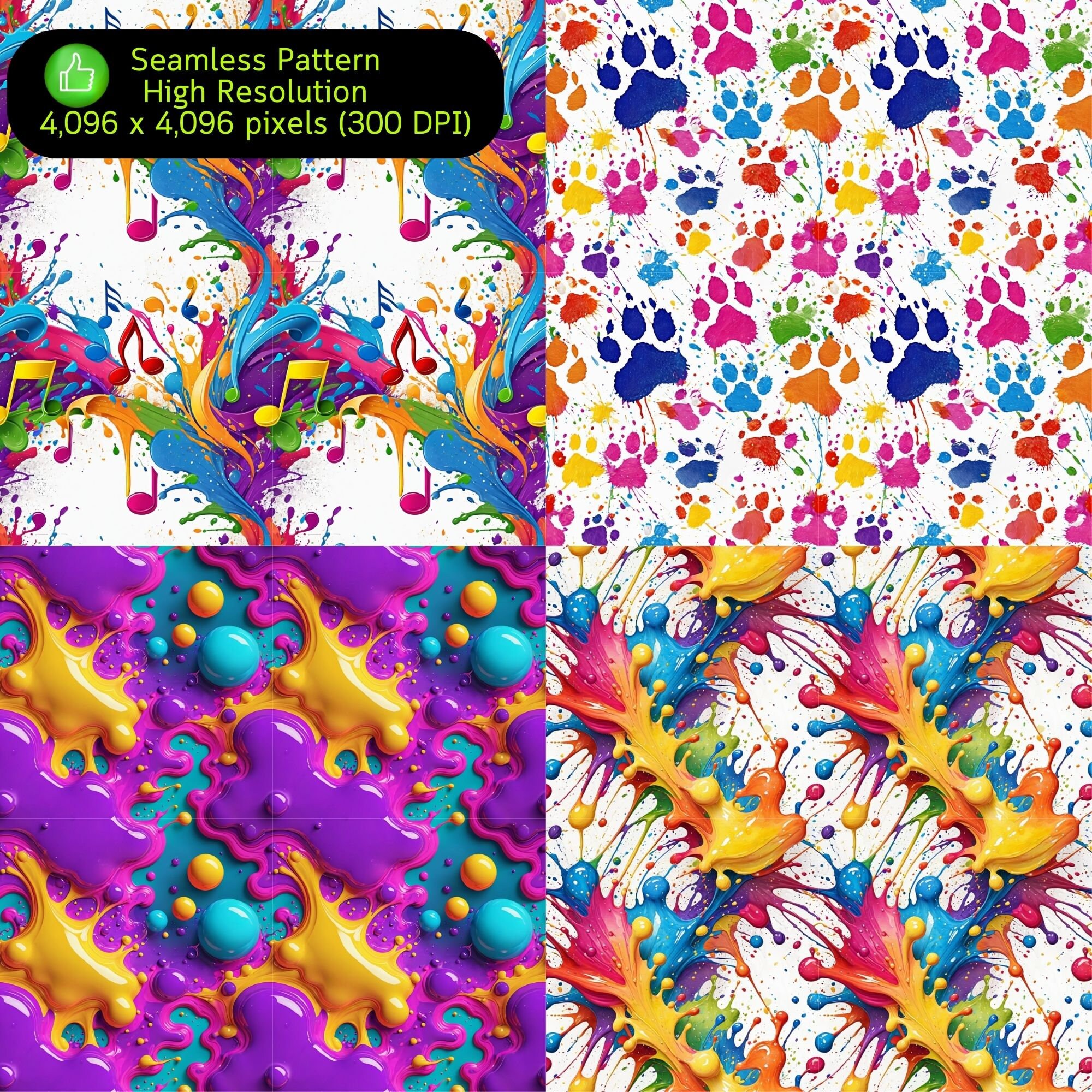 423 Color Splash Seamless Patterns, Colorful Seamless, Seamless Digital ...