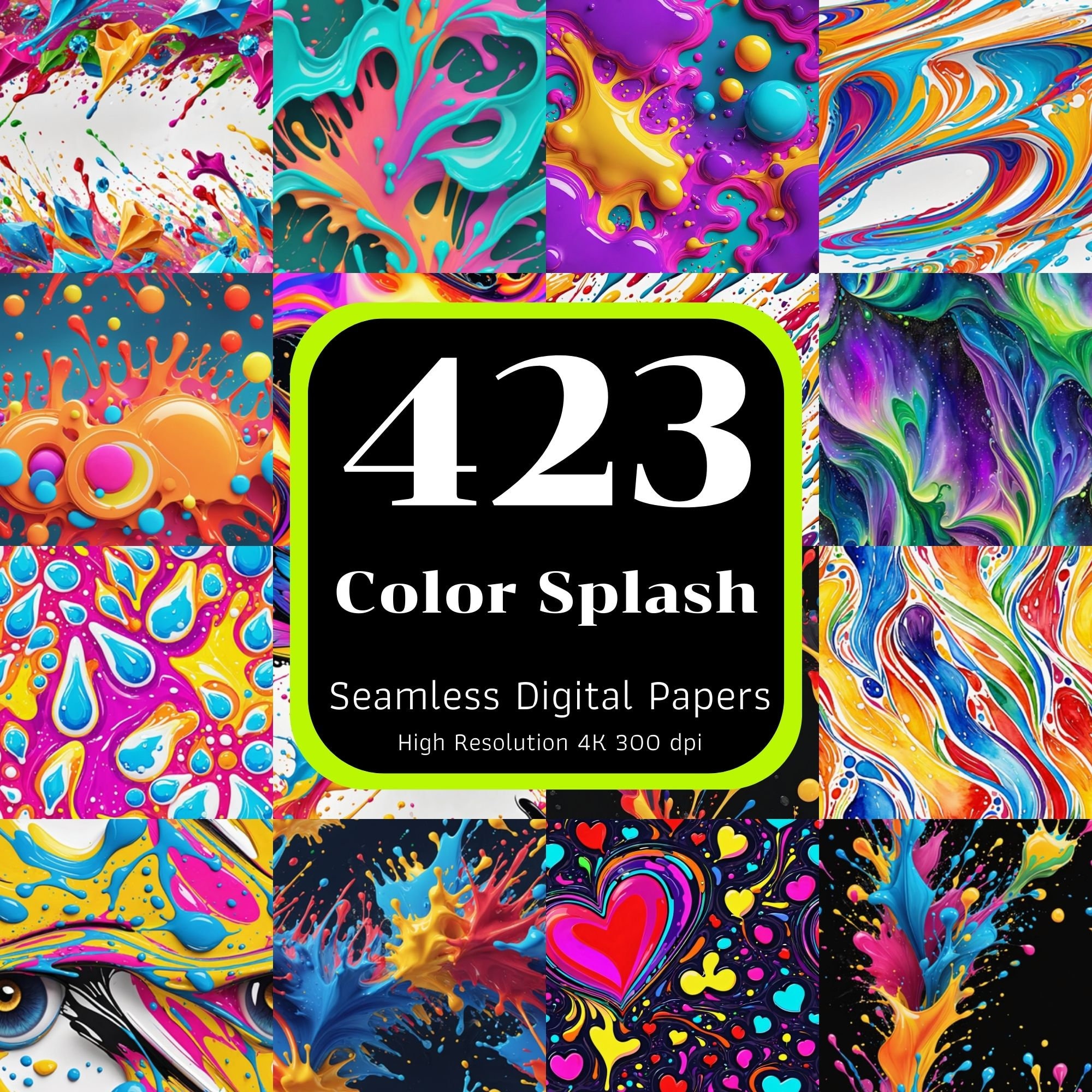 423 Color Splash Seamless Patterns, Colorful Seamless, Seamless Digital ...