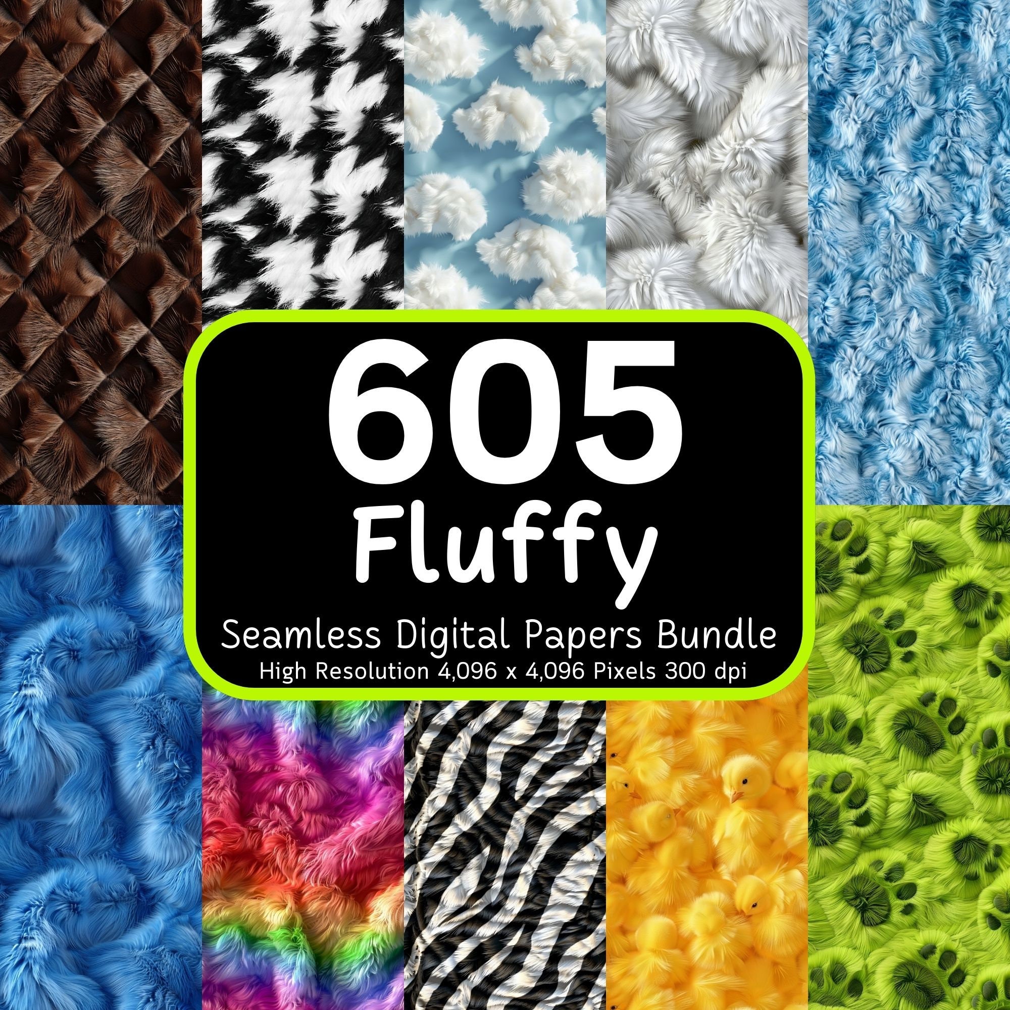 605 Fluffy Seamless Patterns Bundle, Fluffy Digital Papers, Printable ...