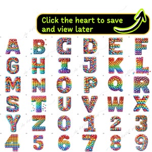 144 Colorful Heart Alphabet Bundle, Heart Letters, Heart Clipart, Cute ...