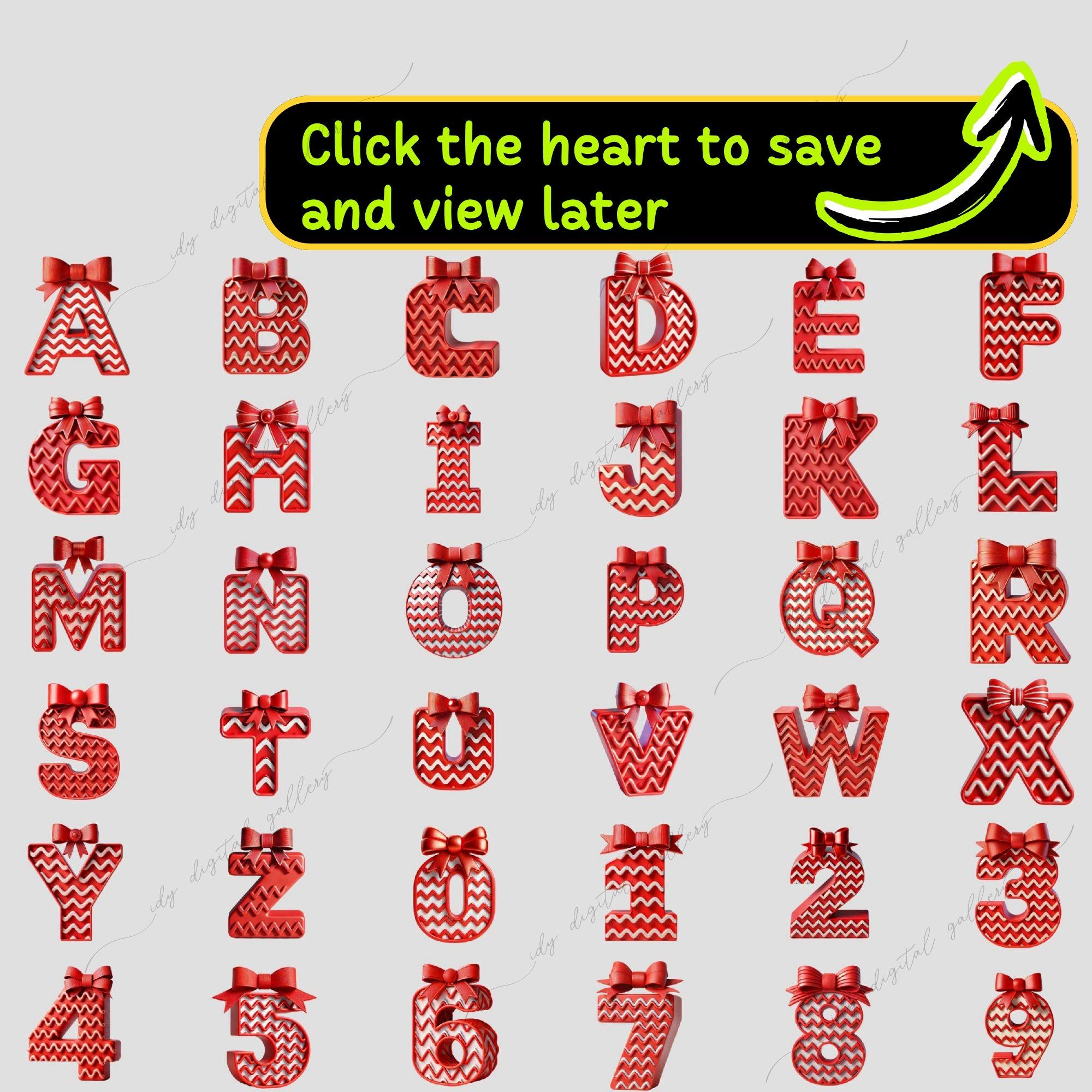 144 Christmas Gift Alphabet & Numbers Bundle, Christmas Alphabet ...