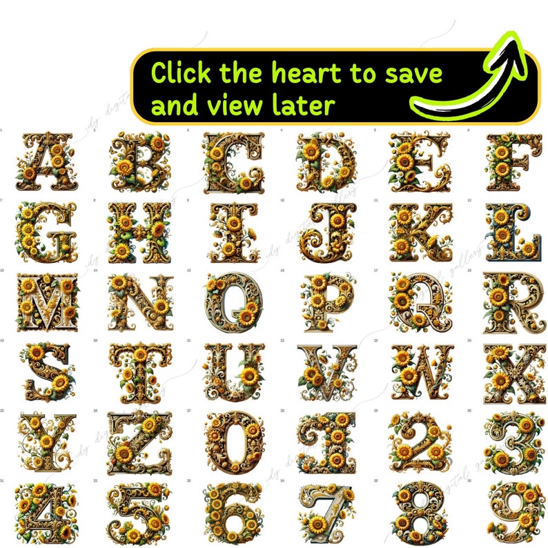 180 Sunflower Alphabets & Numbers, Sunflower Letters, Inflatable ...