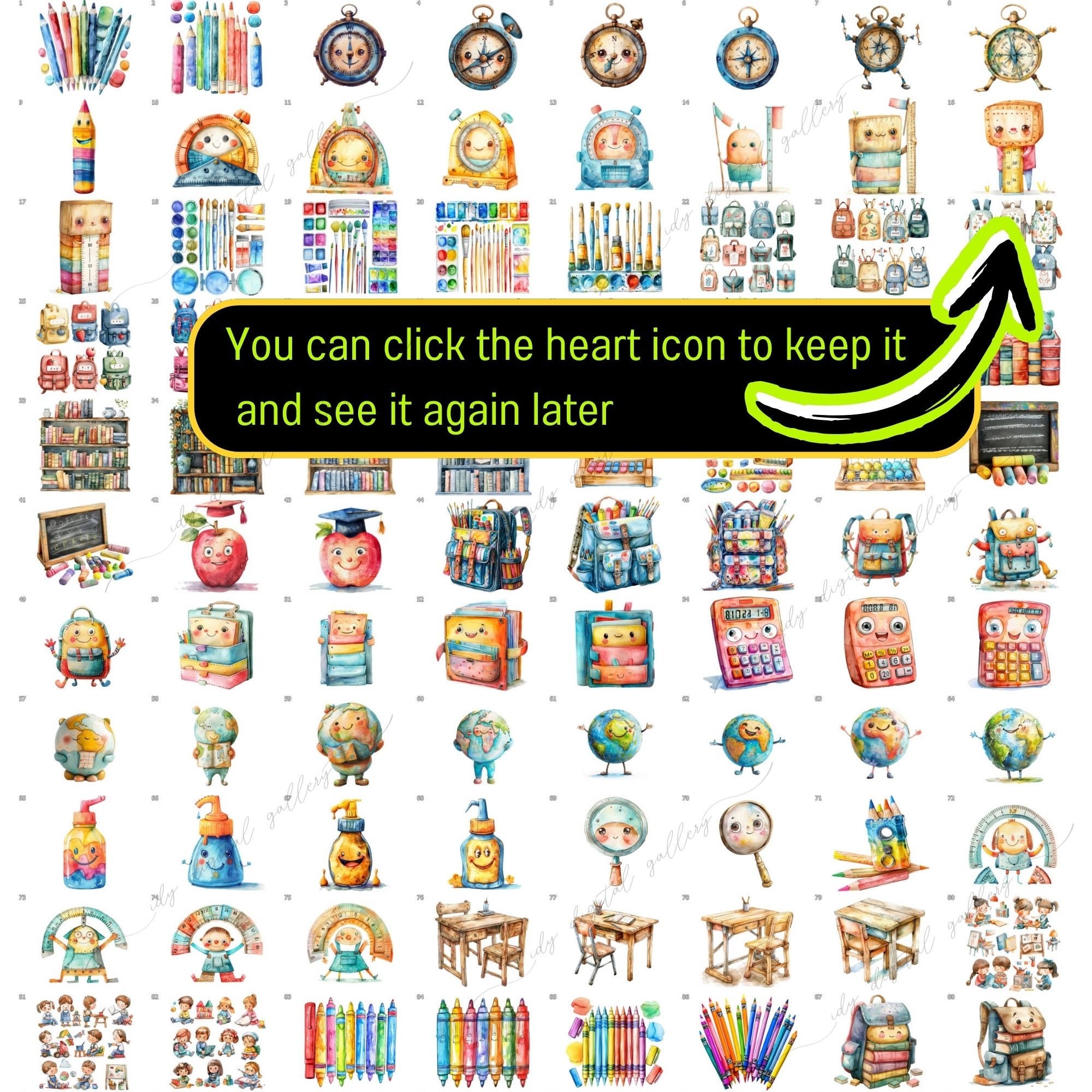 353 School Clipart Bundle, Back to School, School PNG, Educational ...