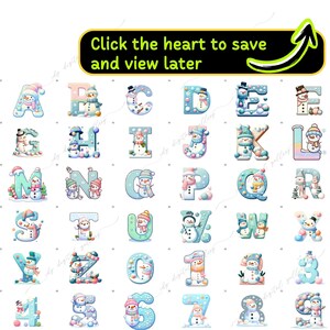 144 Snowman Alphabets & Numbers, Cute Letters, Cute Alphabet, Cute ...